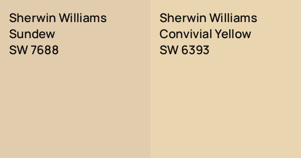 Sherwin Williams Sundew vs. Sherwin Williams Convivial Yellow comparison