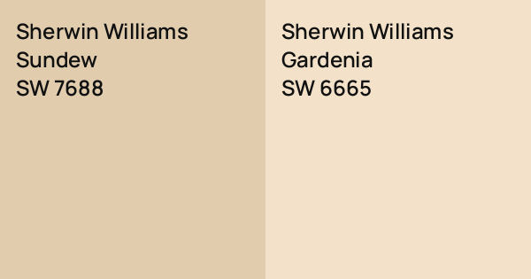 Sherwin Williams Sundew vs. Sherwin Williams Gardenia comparison