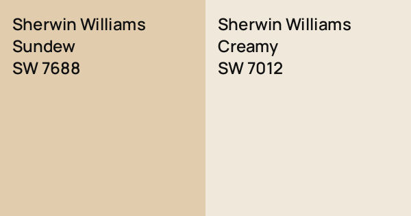Sherwin Williams Sundew vs. Sherwin Williams Creamy comparison