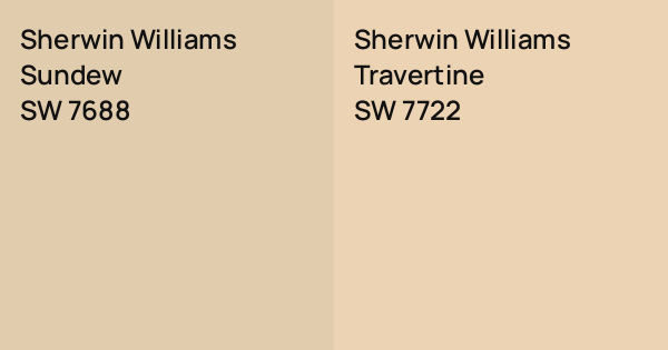 Sherwin Williams Sundew vs. Sherwin Williams Travertine comparison