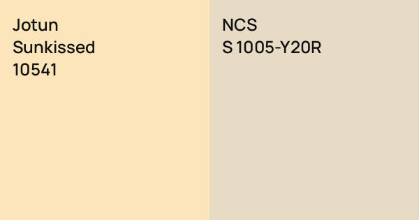 Jotun Sunkissed vs. NCS S 1005-Y20R comparison