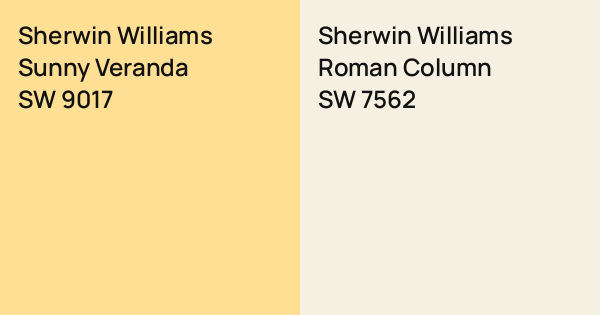 Sherwin Williams Sunny Veranda vs. Sherwin Williams Roman Column comparison
