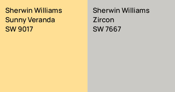 Sherwin Williams Sunny Veranda vs. Sherwin Williams Zircon comparison