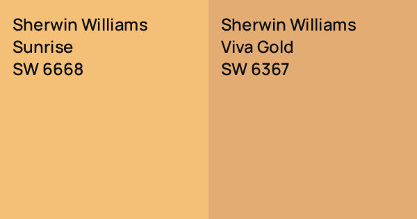 Sherwin Williams Sunrise vs. Sherwin Williams Viva Gold comparison
