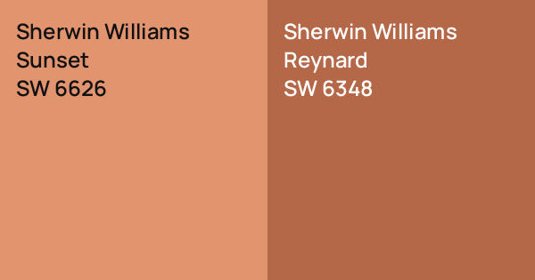 Sherwin Williams Sunset vs. Sherwin Williams Reynard comparison