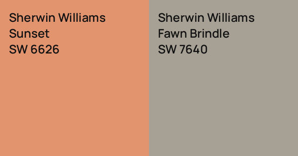 Sherwin Williams Sunset vs. Sherwin Williams Fawn Brindle comparison