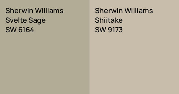 Sherwin Williams Svelte Sage vs. Sherwin Williams Shiitake comparison