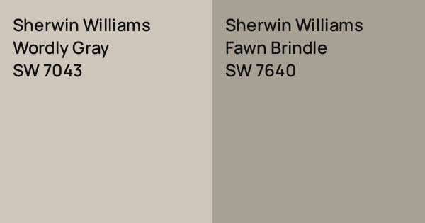 Sherwin Williams Worldly Gray vs. Sherwin Williams Fawn Brindle comparison