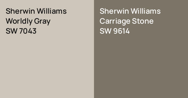 Sherwin Williams Worldly Gray vs. Sherwin Williams Carriage Stone ...
