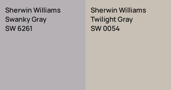 Sherwin Williams Swanky Gray vs. Sherwin Williams Twilight Gray comparison