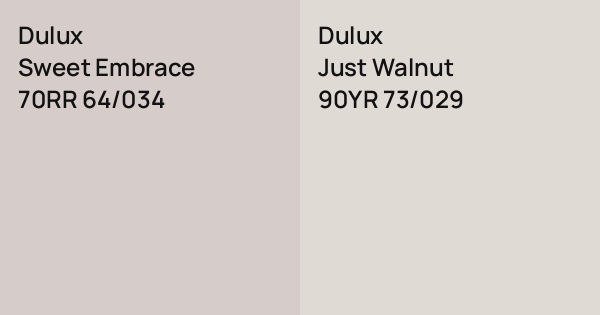 Dulux Sweet Embrace vs. Dulux Just Walnut comparison
