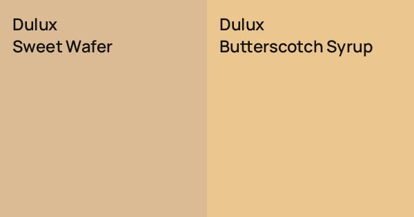 Dulux Sweet Wafer vs. Dulux Butterscotch Syrup comparison