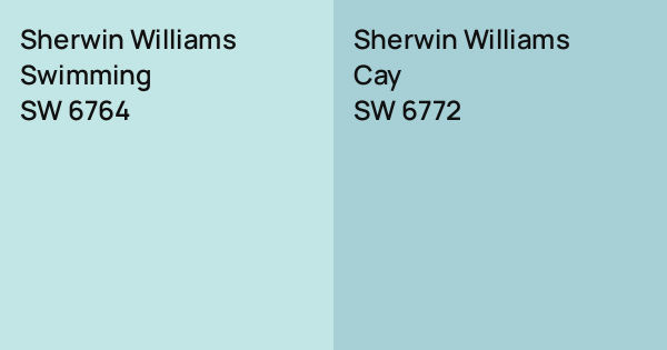 Sherwin Williams Swimming vs. Sherwin Williams Cay comparison