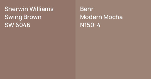 Sherwin Williams Swing Brown vs. Behr Modern Mocha comparison