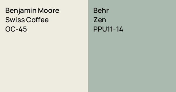 Benjamin Moore Swiss Coffee vs. Behr Zen comparison