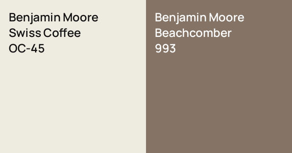 Benjamin Moore Swiss Coffee vs. Benjamin Moore Beachcomber comparison