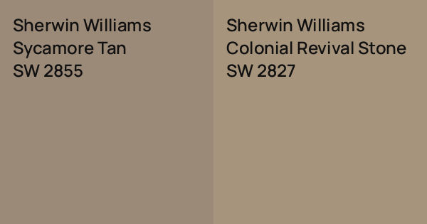Sherwin Williams Sycamore Tan vs. Sherwin Williams Colonial Revival ...