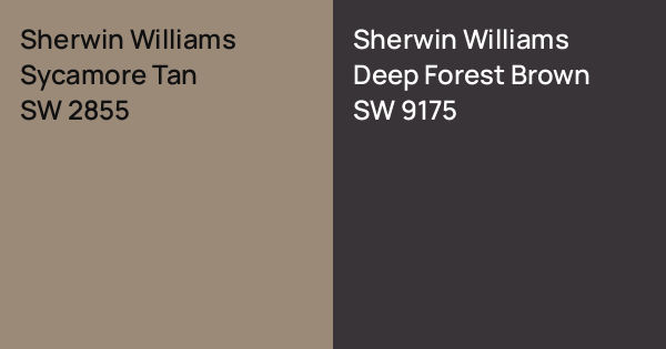 Sherwin Williams Sycamore Tan vs. Sherwin Williams Deep Forest Brown ...