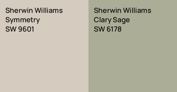 Sherwin Williams Symmetry vs. Sherwin Williams Clary Sage comparison