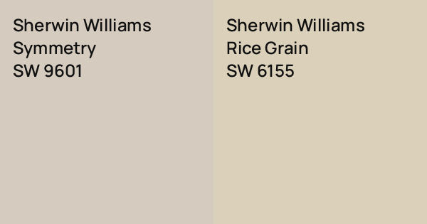 Sherwin Williams Symmetry vs. Sherwin Williams Rice Grain comparison