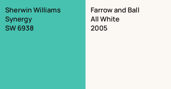 Sherwin Williams Synergy vs. Farrow and Ball All White comparison