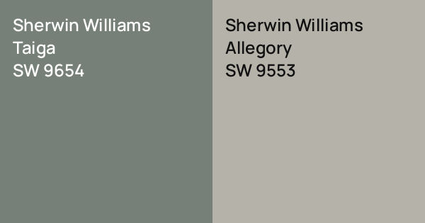 Sherwin Williams Taiga vs. Sherwin Williams Allegory comparison