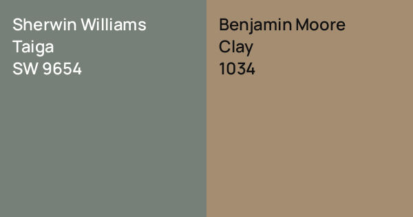 Sherwin Williams Taiga vs. Benjamin Moore Clay comparison