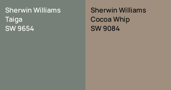 Sherwin Williams Taiga vs. Sherwin Williams Cocoa Whip comparison