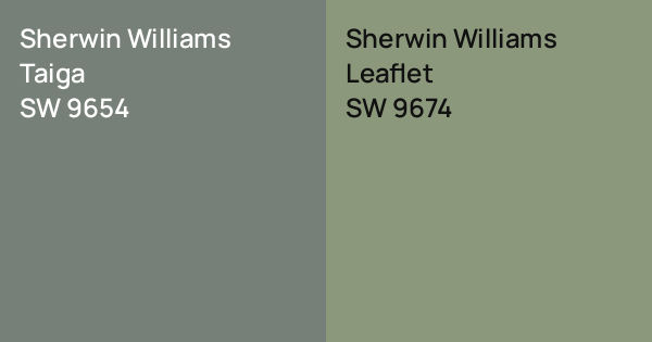Sherwin Williams Taiga vs. Sherwin Williams Leaflet comparison