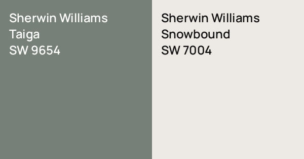 Sherwin Williams Taiga vs. Sherwin Williams Snowbound comparison