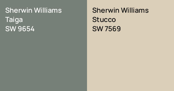 Sherwin Williams Taiga vs. Sherwin Williams Stucco comparison