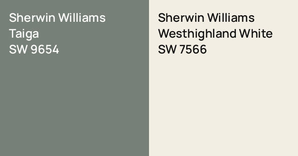 Sherwin Williams Taiga vs. Sherwin Williams Westhighland White comparison