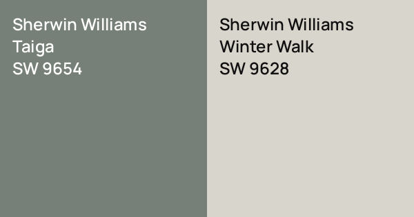 Sherwin Williams Taiga vs. Sherwin Williams Winter Walk comparison