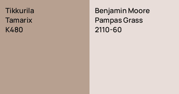 Tikkurila Tamarix vs. Benjamin Moore Pampas Grass comparison