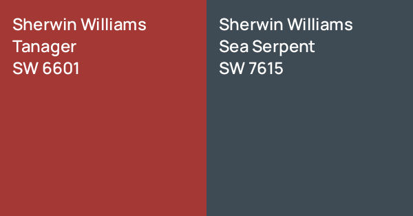 Sherwin Williams Tanager vs. Sherwin Williams Sea Serpent comparison