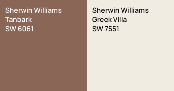 Sherwin Williams Tanbark vs. Sherwin Williams Greek Villa comparison