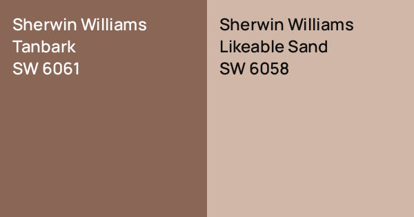 Sherwin Williams Tanbark vs. Sherwin Williams Likeable Sand comparison