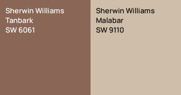 Sherwin Williams Tanbark vs. Sherwin Williams Malabar comparison