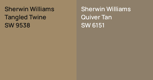 Sherwin Williams Tangled Twine vs. Sherwin Williams Quiver Tan comparison