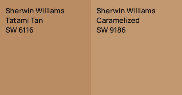 Sherwin Williams Tatami Tan vs. Sherwin Williams Caramelized comparison