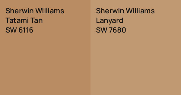 Sherwin Williams Tatami Tan vs. Sherwin Williams Lanyard comparison