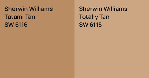 Sherwin Williams Tatami Tan vs. Sherwin Williams Totally Tan comparison