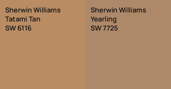 Sherwin Williams Tatami Tan vs. Sherwin Williams Yearling comparison