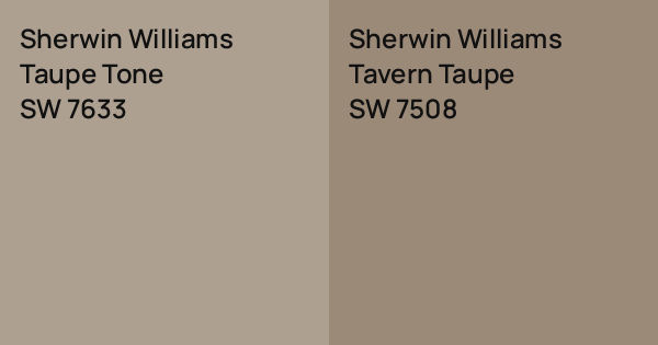 Sherwin Williams Taupe Tone vs. Sherwin Williams Tavern Taupe comparison