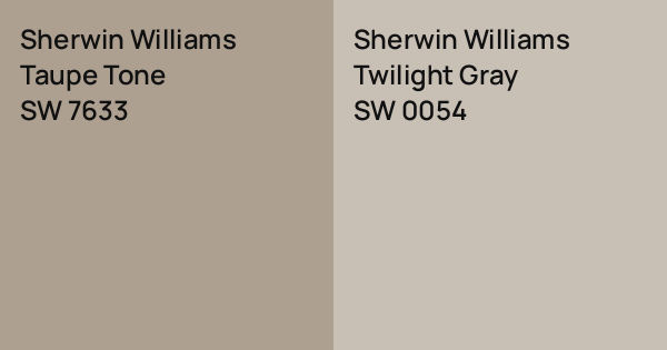 Sherwin Williams Taupe Tone vs. Sherwin Williams Twilight Gray comparison