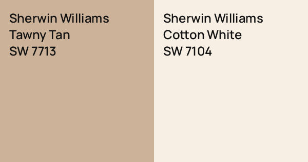 Sherwin Williams Tawny Tan vs. Sherwin Williams Cotton White comparison