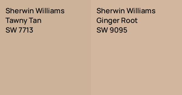 Sherwin Williams Tawny Tan vs. Sherwin Williams Ginger Root comparison