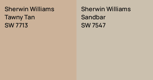 Sherwin Williams Tawny Tan vs. Sherwin Williams Sandbar comparison