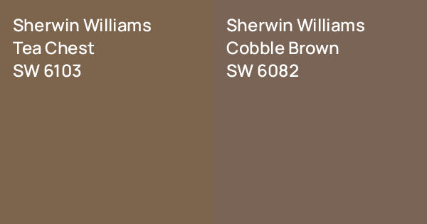 Sherwin Williams Tea Chest vs. Sherwin Williams Cobble Brown comparison