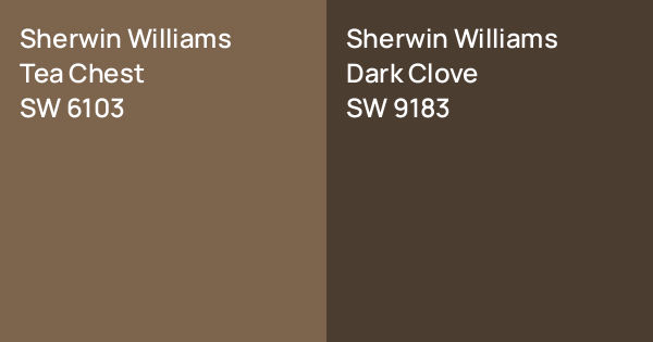 Sherwin Williams Tea Chest vs. Sherwin Williams Dark Clove comparison